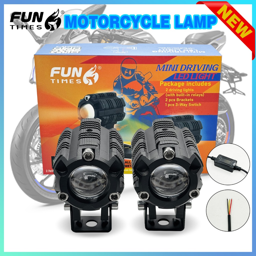 2PCS Mini driving light V6 LED Light With Relay With Cooling fan white ...