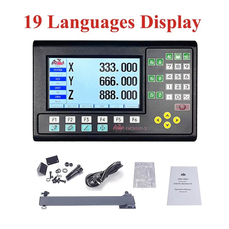HXX 2 3 Axis GCS909 LCD DRO Digital Readout 3-Axis Display Linear Scale Optical Encoder For ...