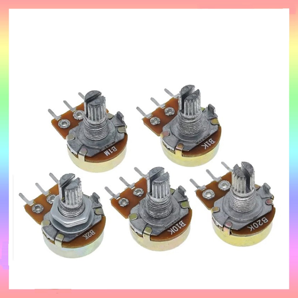 WH148 15mm B1K B2K B5K B10K B20K B25K B50K B100K B500K B1M Single Turn ...