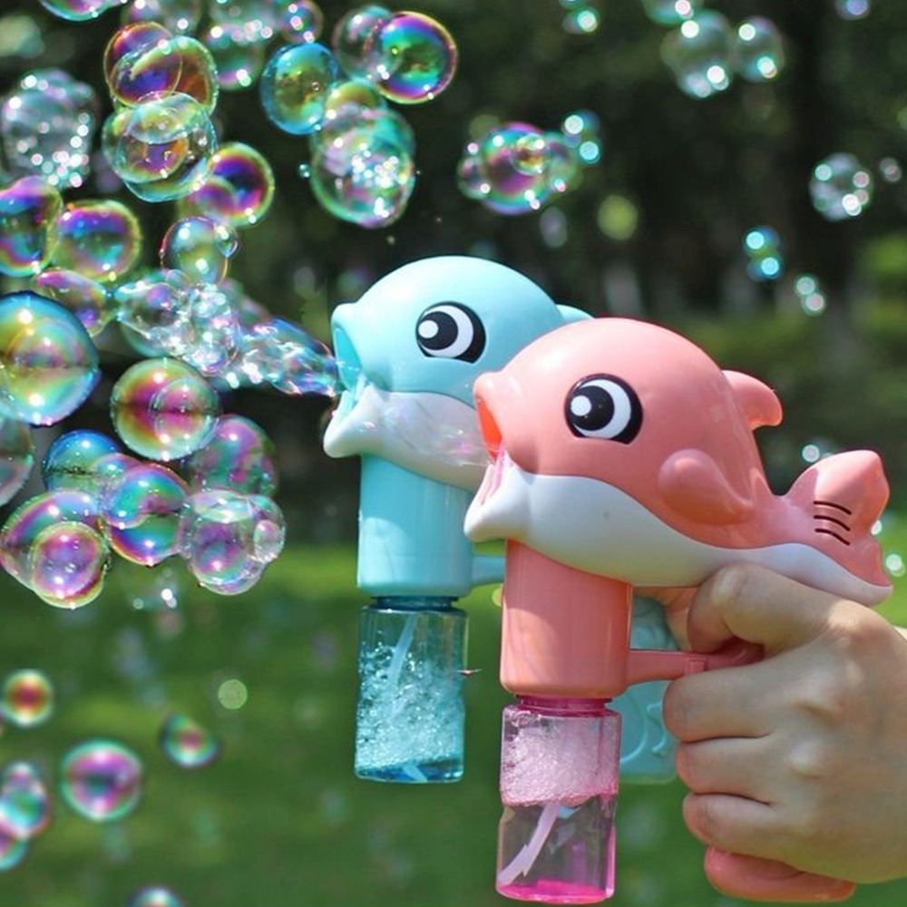 Fully Automatic Dolphin Bubble Gun For Children（Free gifts：3 Battery+2 ...