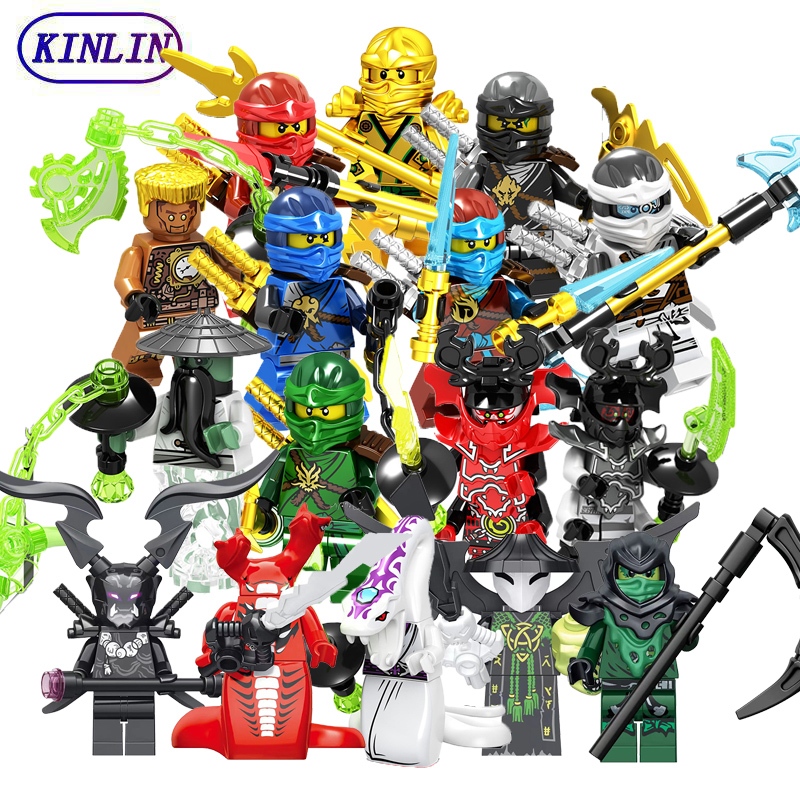 Ninjago Action Figures Building Block Toys Zane Cole Kai Yang Cartoon ...