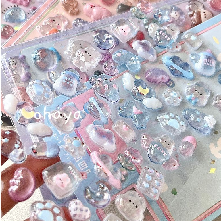 Ohaya | C310 mini Animal World Illustration 3d Epoxy Crystal Sticker ...