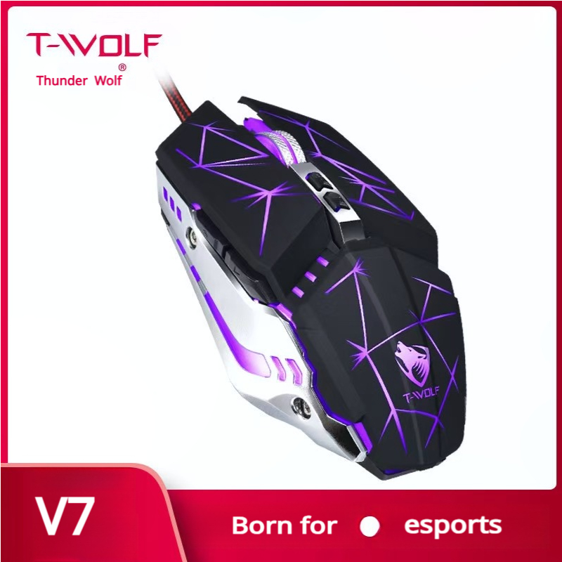 T-wolf Thunder WOLF V7 Gaming Mouse Wired Gaming Mechanical Metal ...