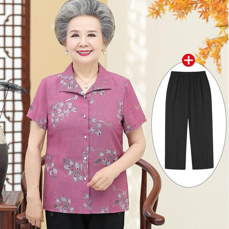 【Set】elderly clothes terno shirt and pants terno for women plus size ...