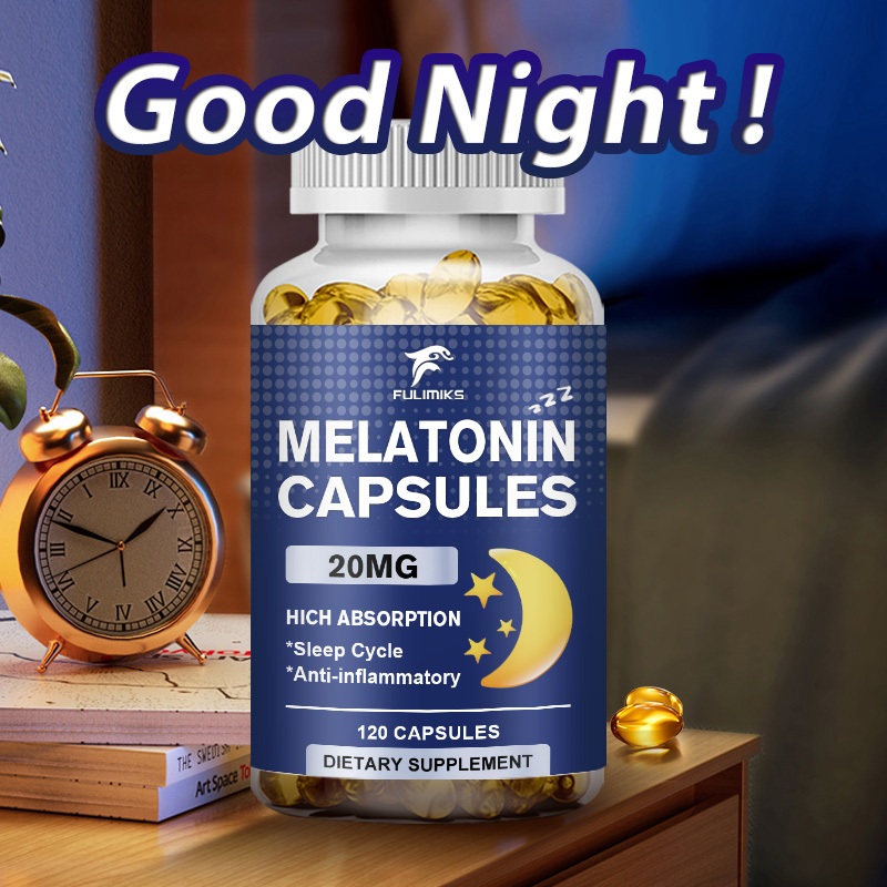 Melatonin Capsules 20mg Sleep Supplement - with Vitamin D3 & MSM ...