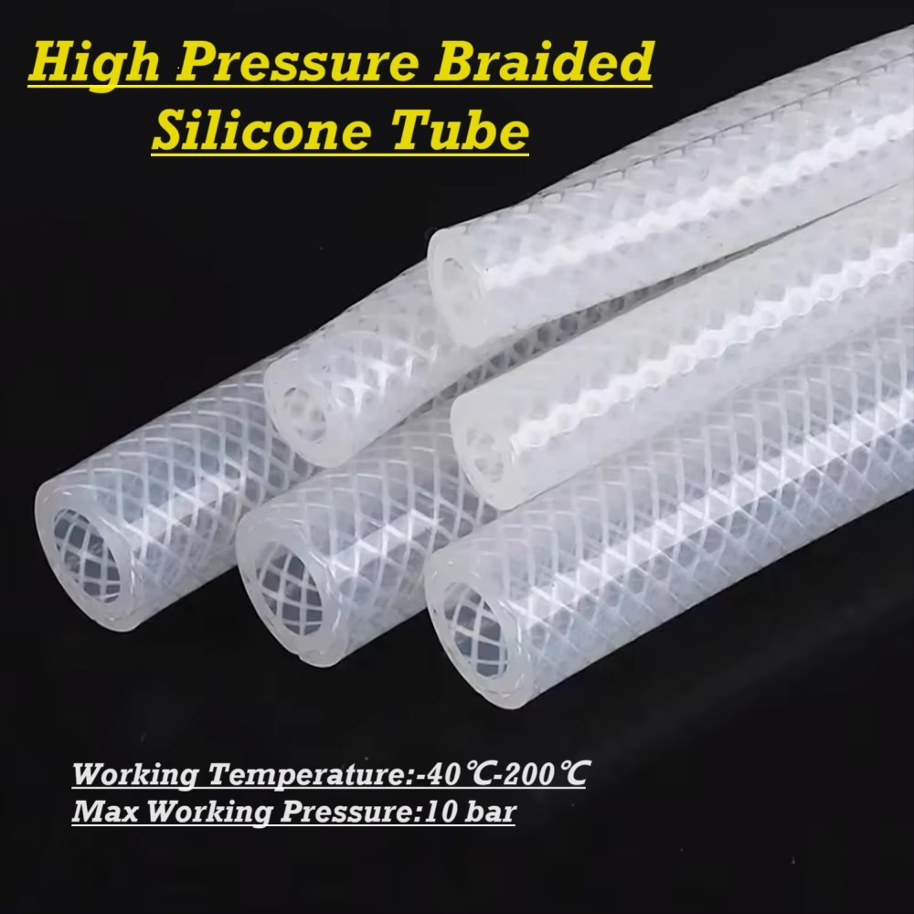 1 Meter High Pressure Braided Silicone Tube 4-19mm Food Grade Steam ...