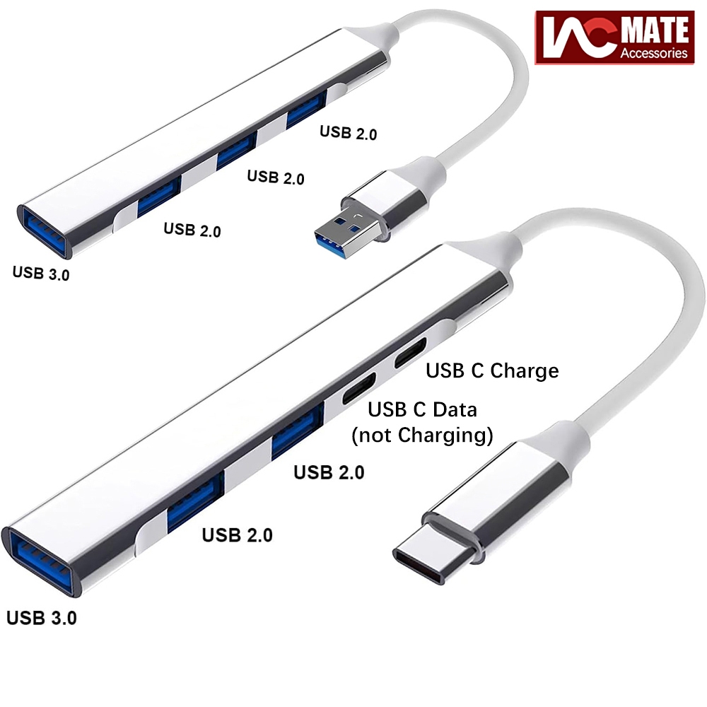 USB C HUB Multiport Adapter, USB 3.0 Hub with Charging, USB C Data ...