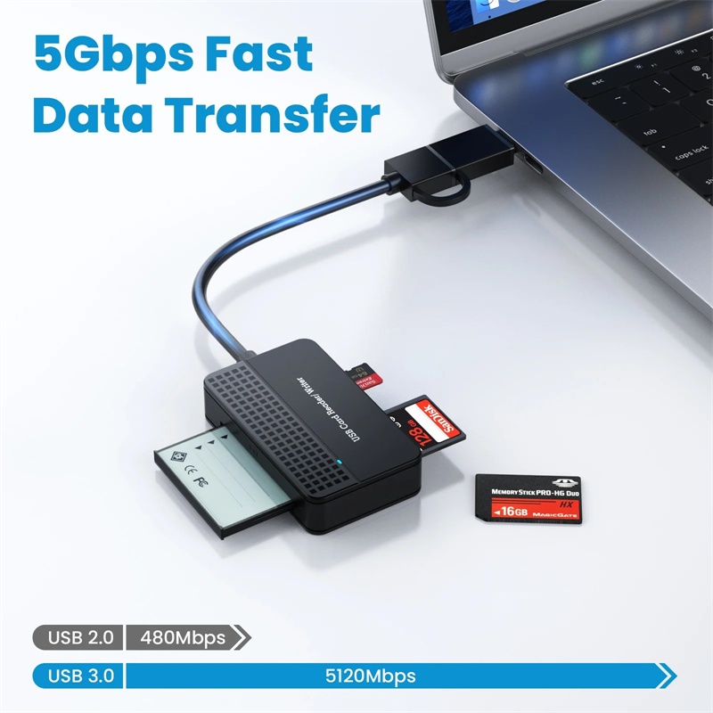 4 in 1 Memory Card Reader USB 3.0 Type C Memory Smart Card Reader SD TF ...