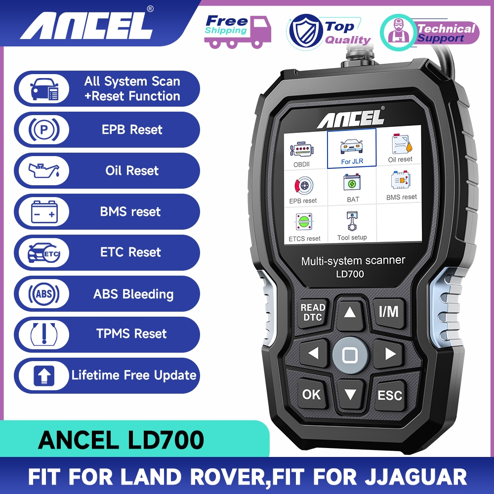 ANCEL LD700 Land Rover Jaguar Full System OBD2 Scanner ETC Reset ...