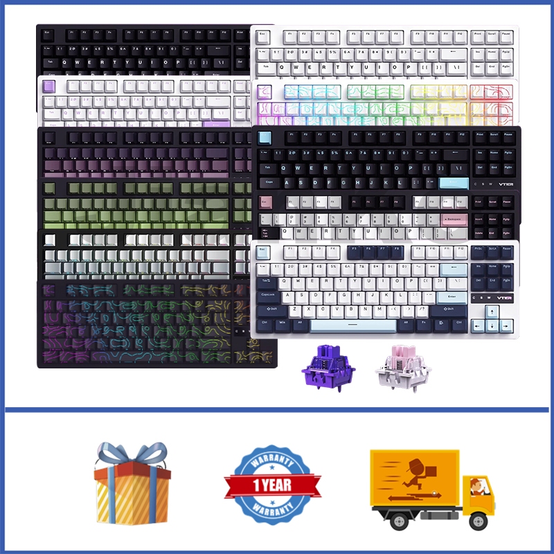 VTER ATO87 Magnetic Wired Mechanical Keyboard 75% Hot swappable RGB ...