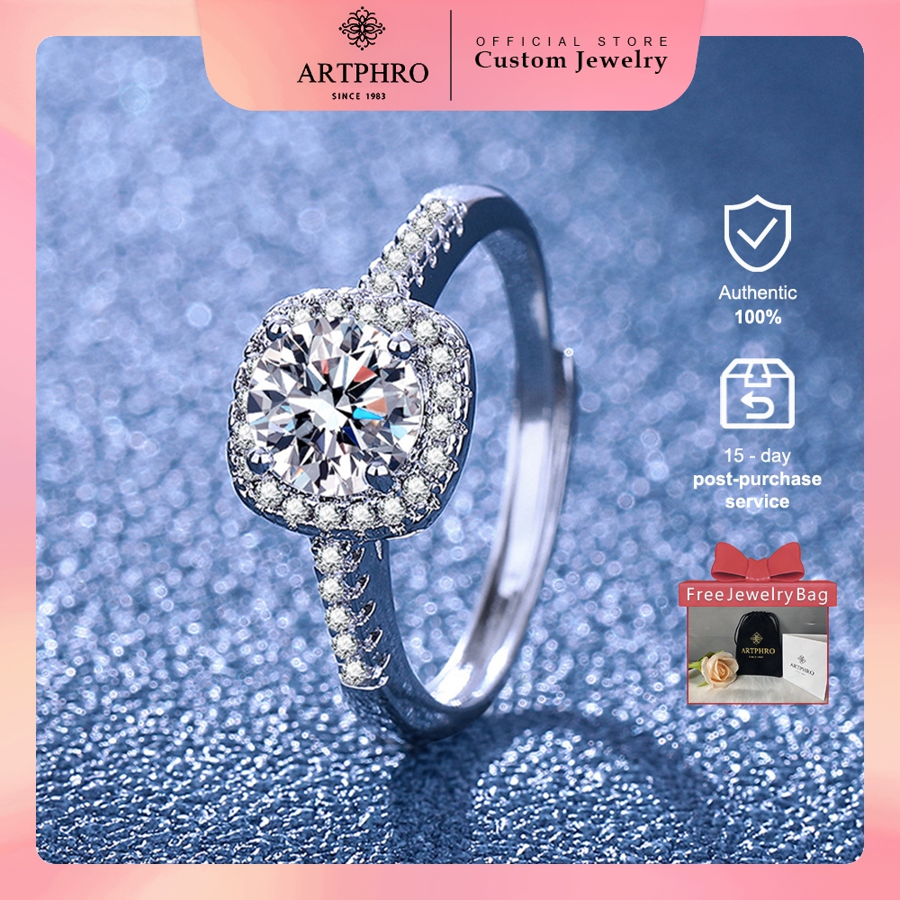 ARTPHRO Eight Hearts and Eight Arrows Princess-Cut Adjustable Ring for ...