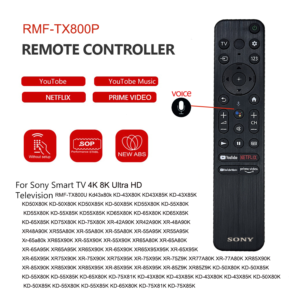 Genuine Voice Remote Control SONY LED Smart 4K 8K Android TV YouTube ...