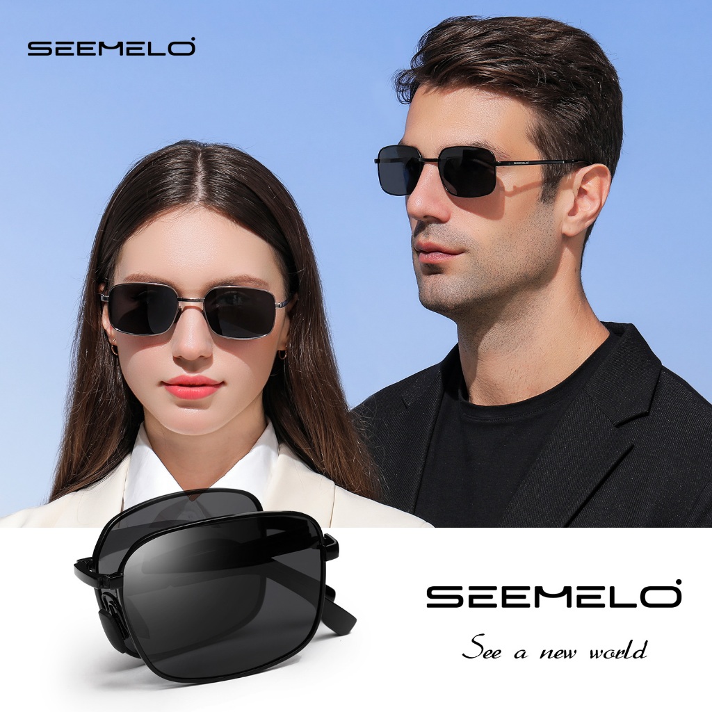 SEEMELO Photochromic Sunglasses Foldable Men Women Polarized Chameleon ...