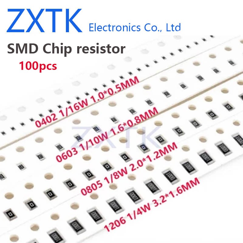 100PCS 0402 SMD chip resistor 1% ohm 1K-910K 1M-10M 10K 33K 68K 100K ...