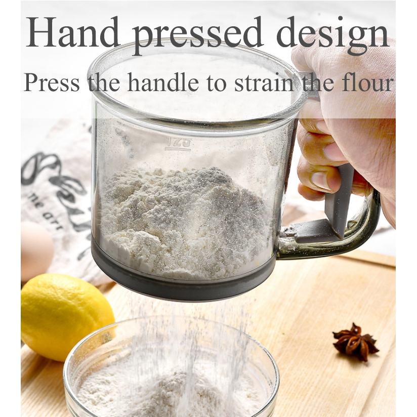 Flour sieve Semi-automatic handheld flour sieve Baking tools Hand ...