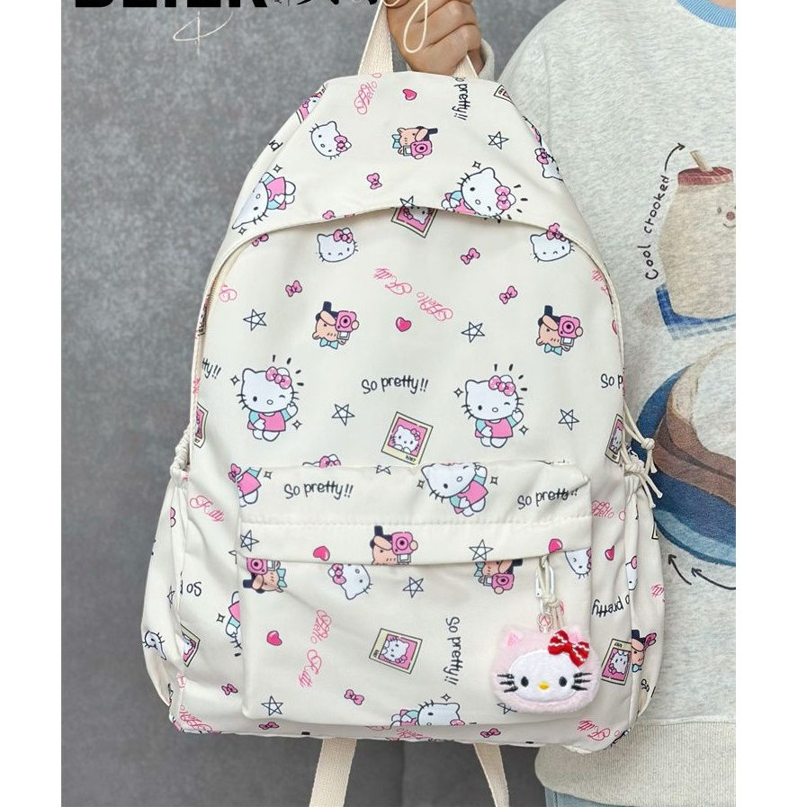 Hello kitty Preppy Style Backpack Japanese Cute Student Lightweight ...