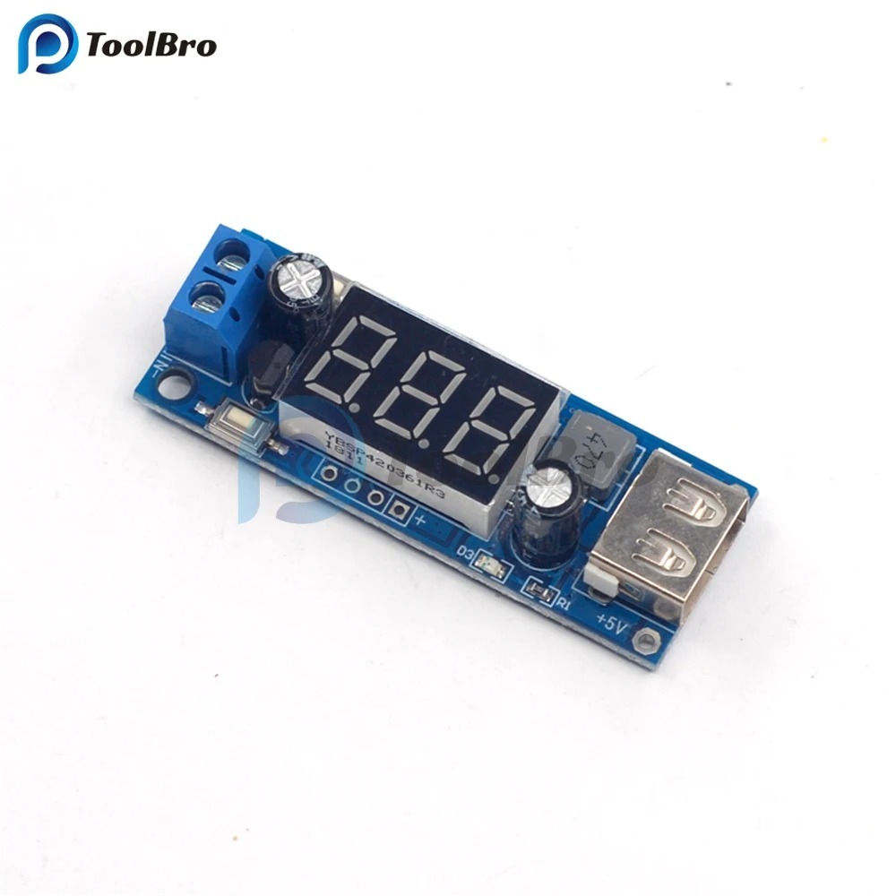 USB Charger LED Step-down Buck Converter Voltmeter Module Low Power DC ...