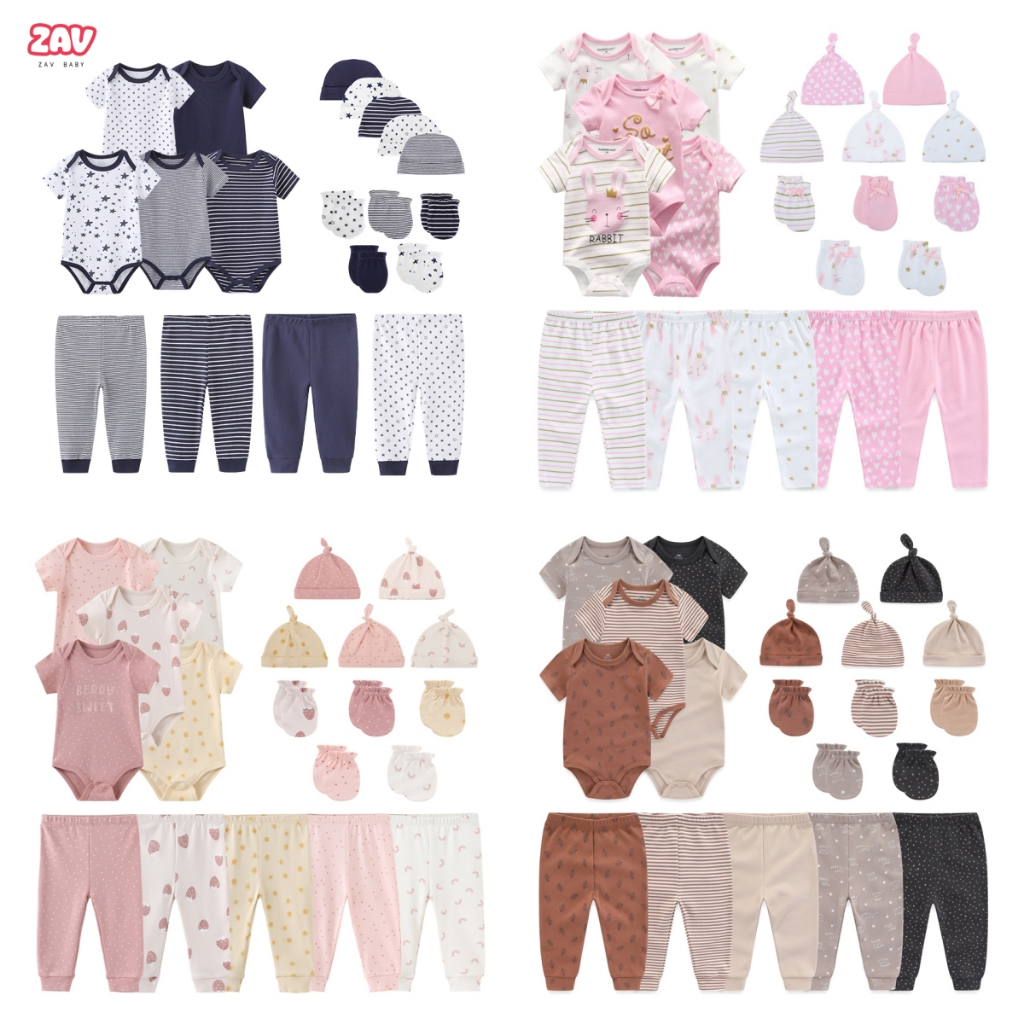 Newborn Baby Boy Girl Clothes 100%Cotton /5 Sets Baby Gloves + 5 Sets ...