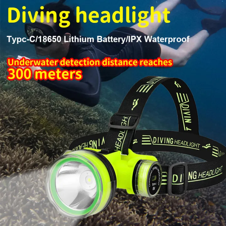 Diving Headlight Rechargeable Professional Flashlight Waterproof Led ...