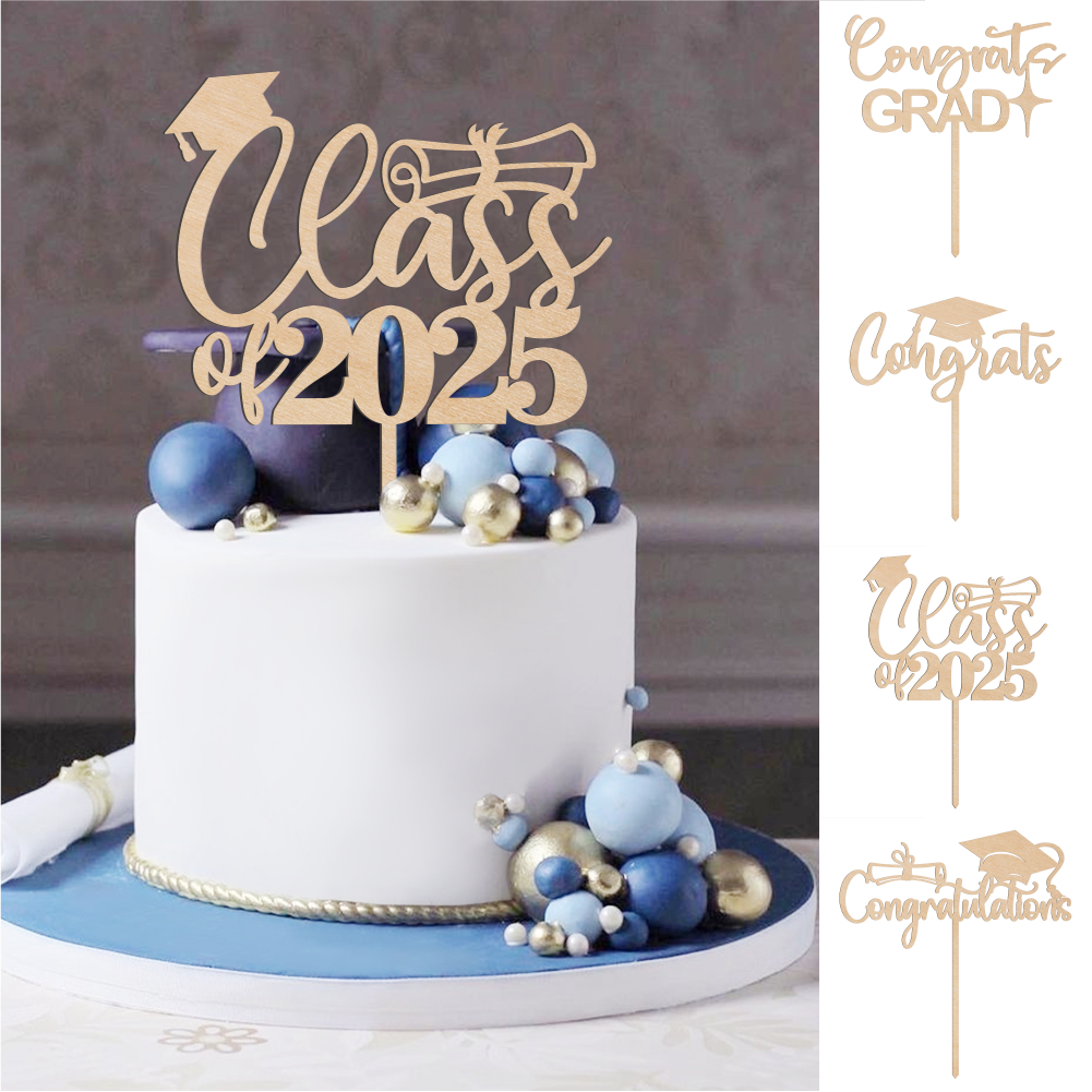 Class of 2025 Congratulations Congrats GRAD Wood Cake Topper for ...