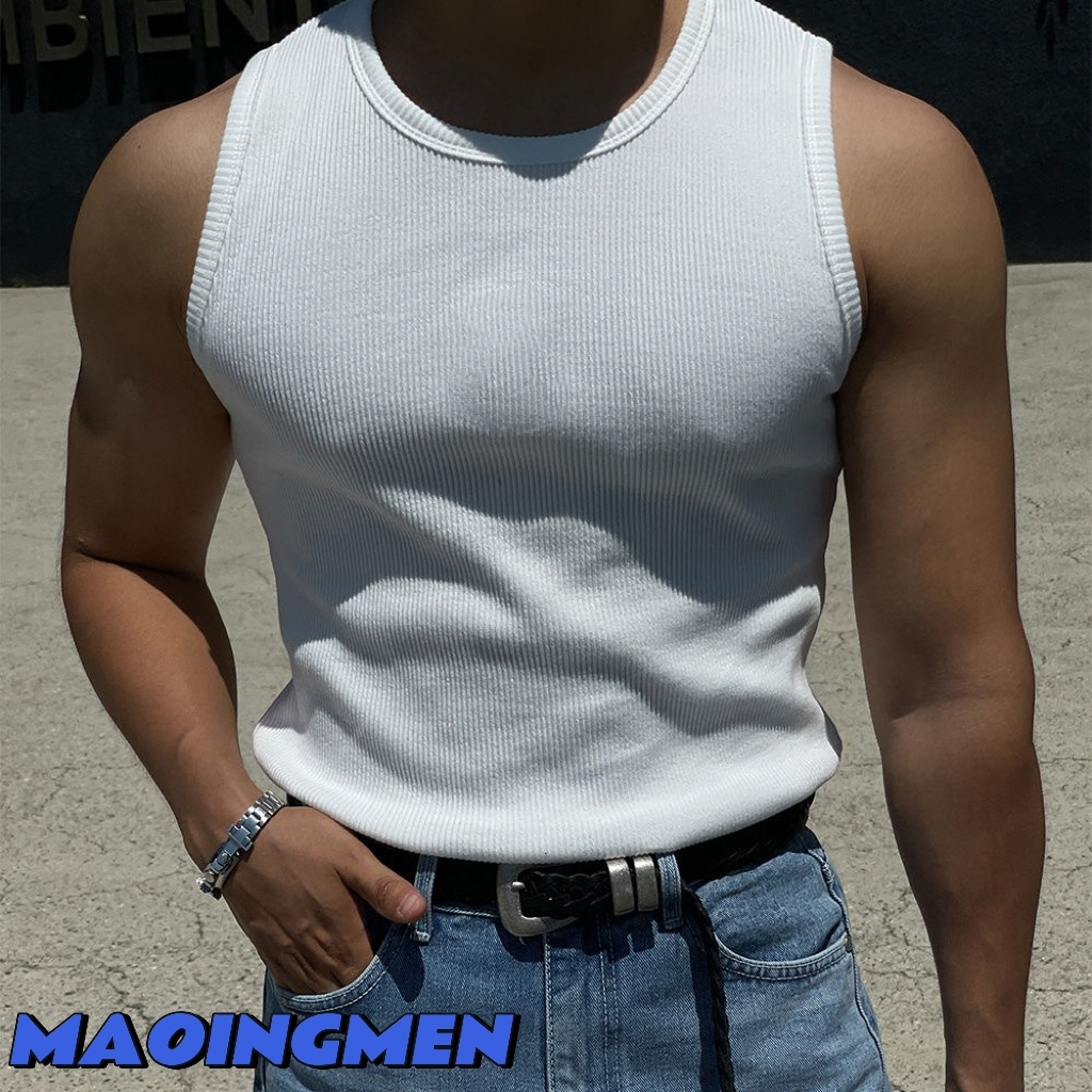 [MAOINGMEN] Gym Muscle Sando For Men American Threaded Sports Fitness ...
