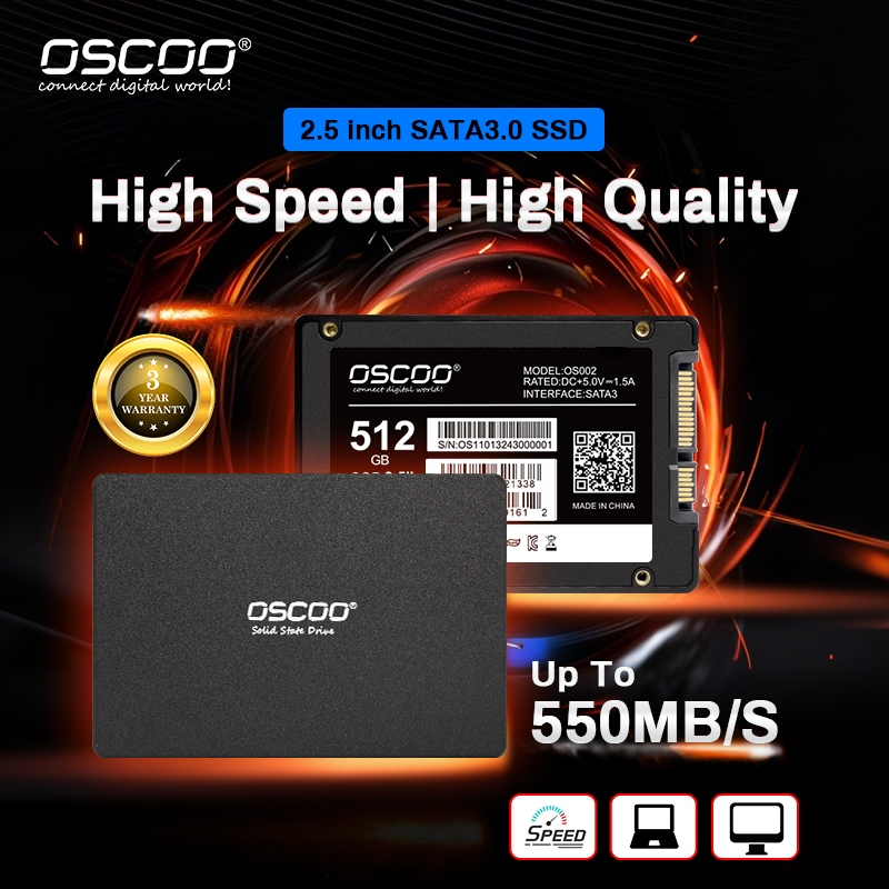 OSCOO 3D 2.5″ SSD For PC 512GB 256GB 128GB Solid State Drive For Laptop ...