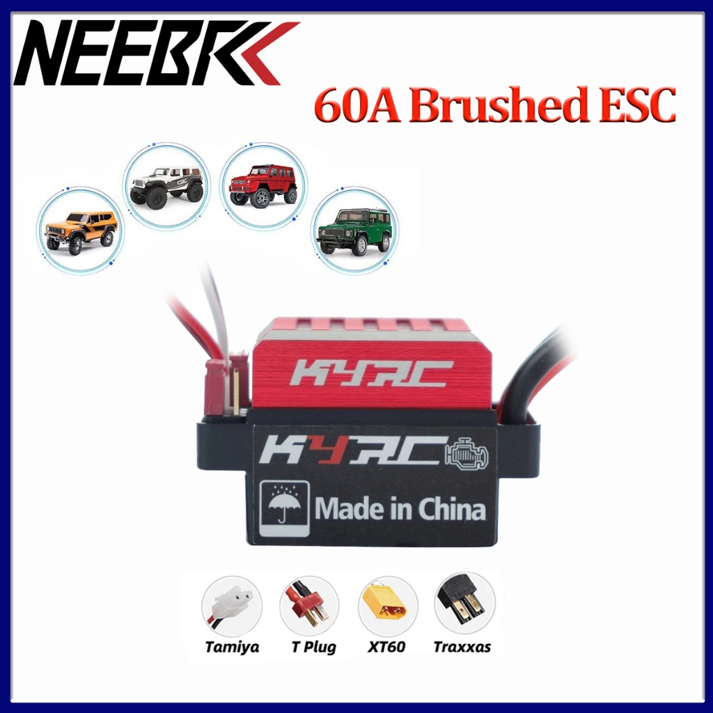 NEEBRC RC 1/10 Car 60A Brushed ESC For 540/550 Motor Traxxas Trx4 D90 ...