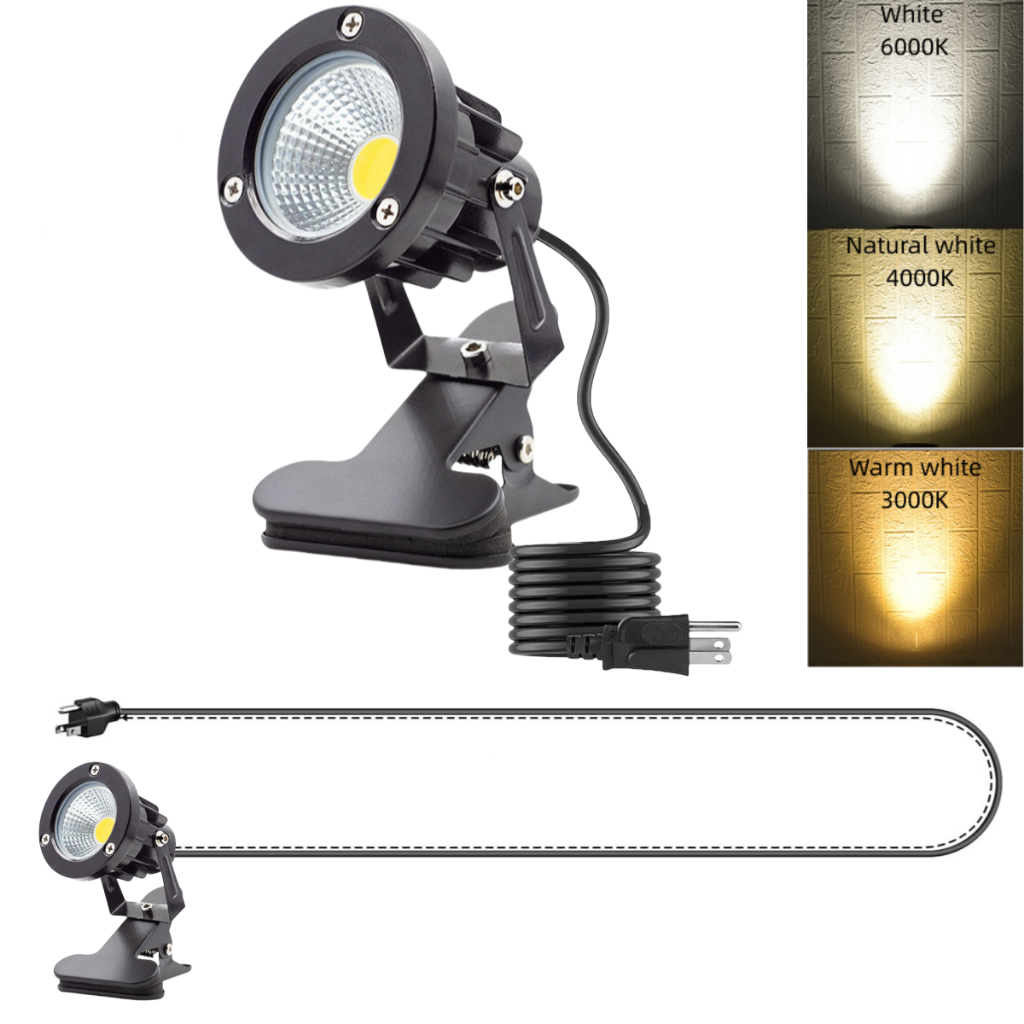 LED Spot Lights Plug in Outdoor Indoor Light 10W 3000K1.5M Power Cord ...