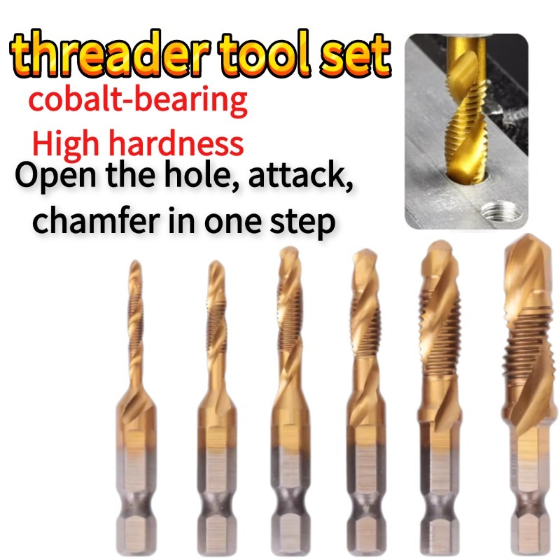 threader tool set Tap Drill Bit Set, Titanium Screw Thread repair kit ...