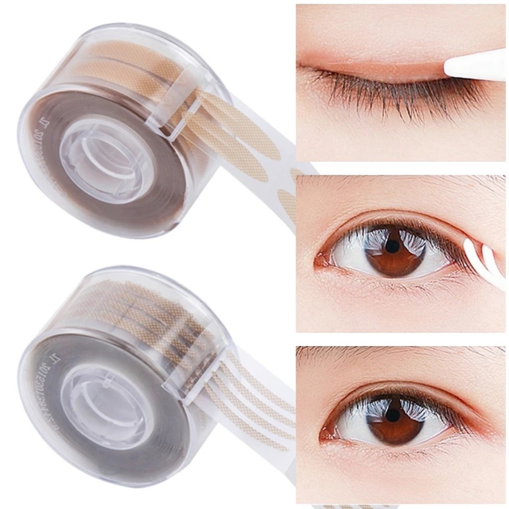 600pcs Round Double Eyelid Tapes Clear Gray Eyelid Stripes Invisible Double Fold Eyelid Stickers ...