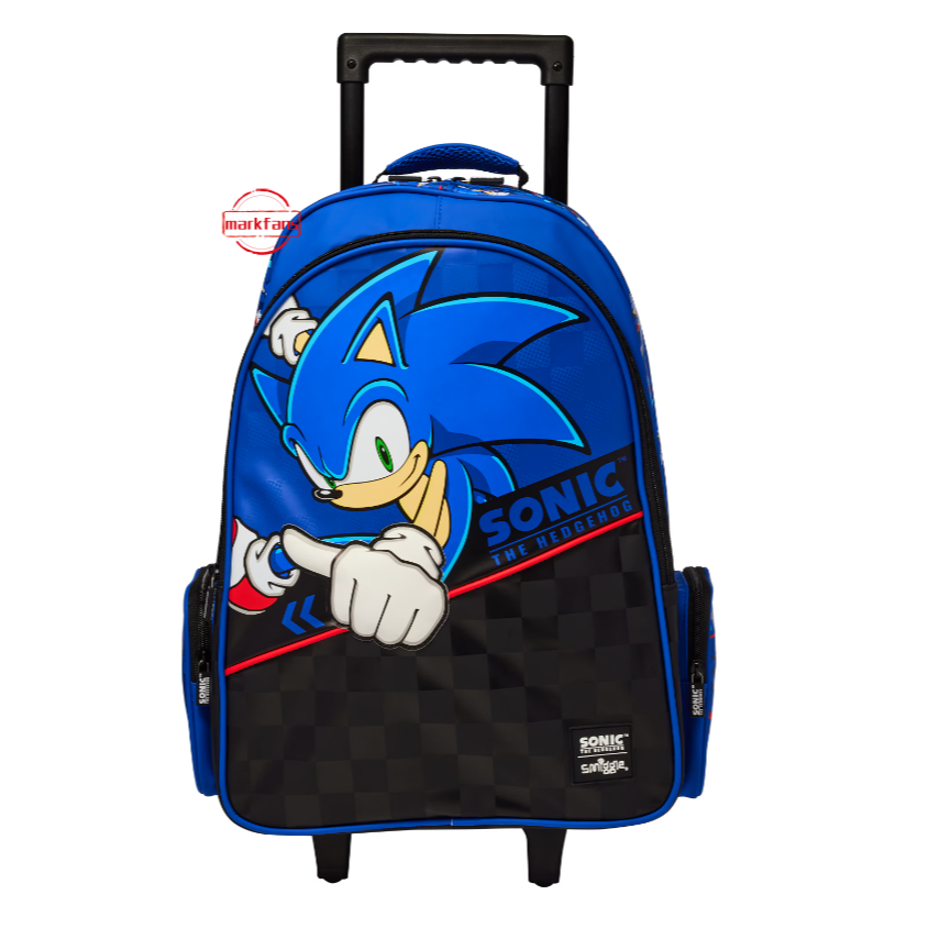 Smiggle Sonic The Hedgehog Trolley Backpack With Light Up Wheels ...
