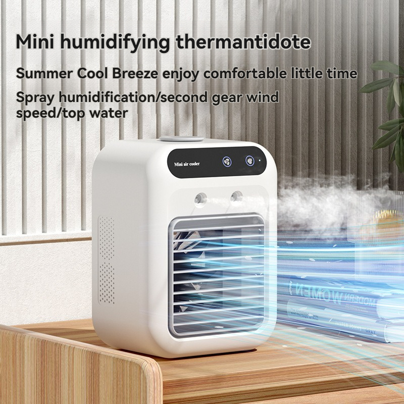 Household Small Air Conditioning Fan Spray Humidification Mini Small ...