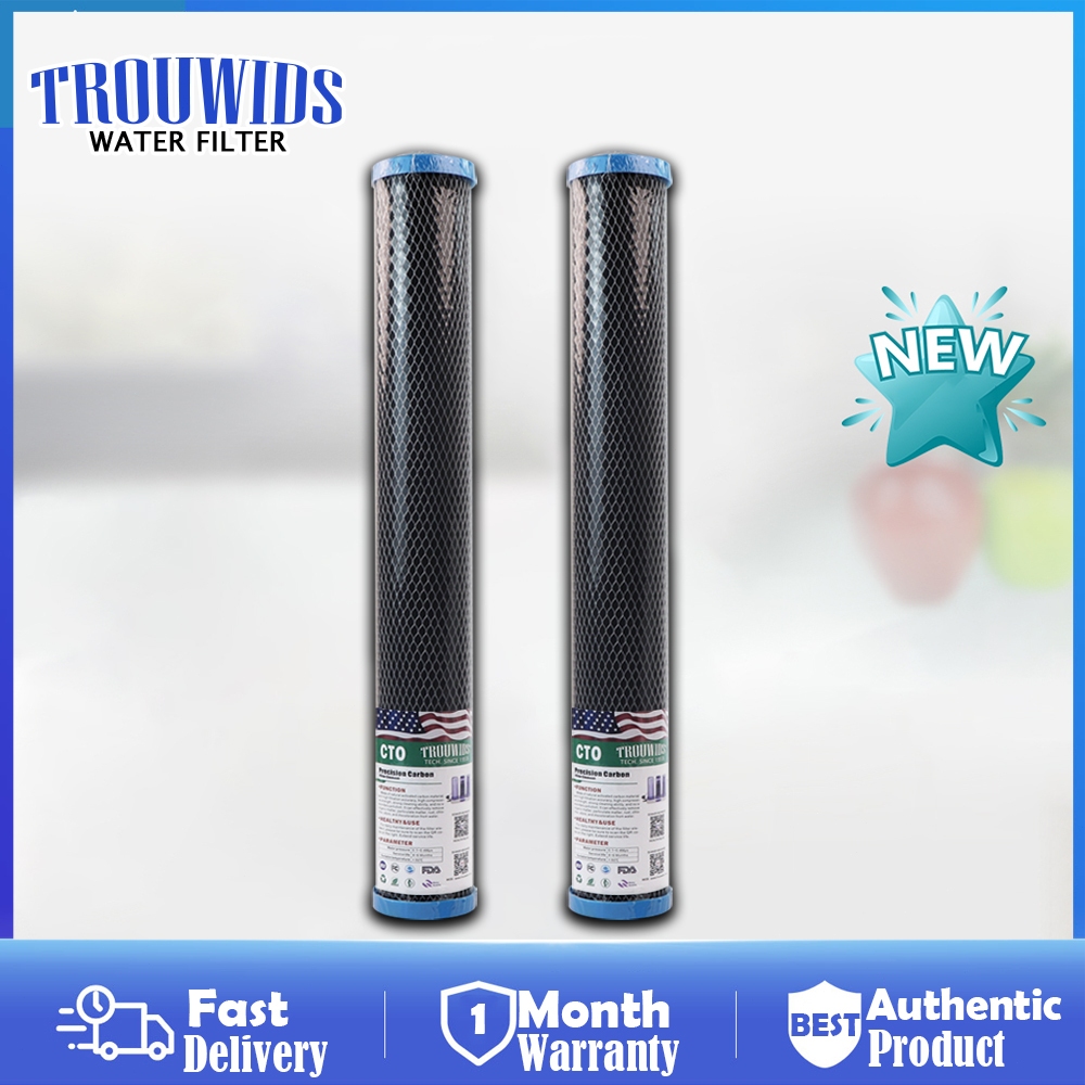 TROUWIDS 20'' Activated Carbon Water Filter Replacement Cartridge CTO ...