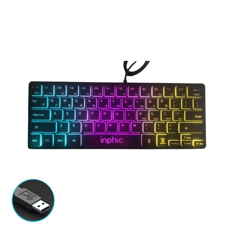 INPHIC Z-920 RGB Gaming Keyboard - 64 Keys Keypad / Keyboard Multi ...