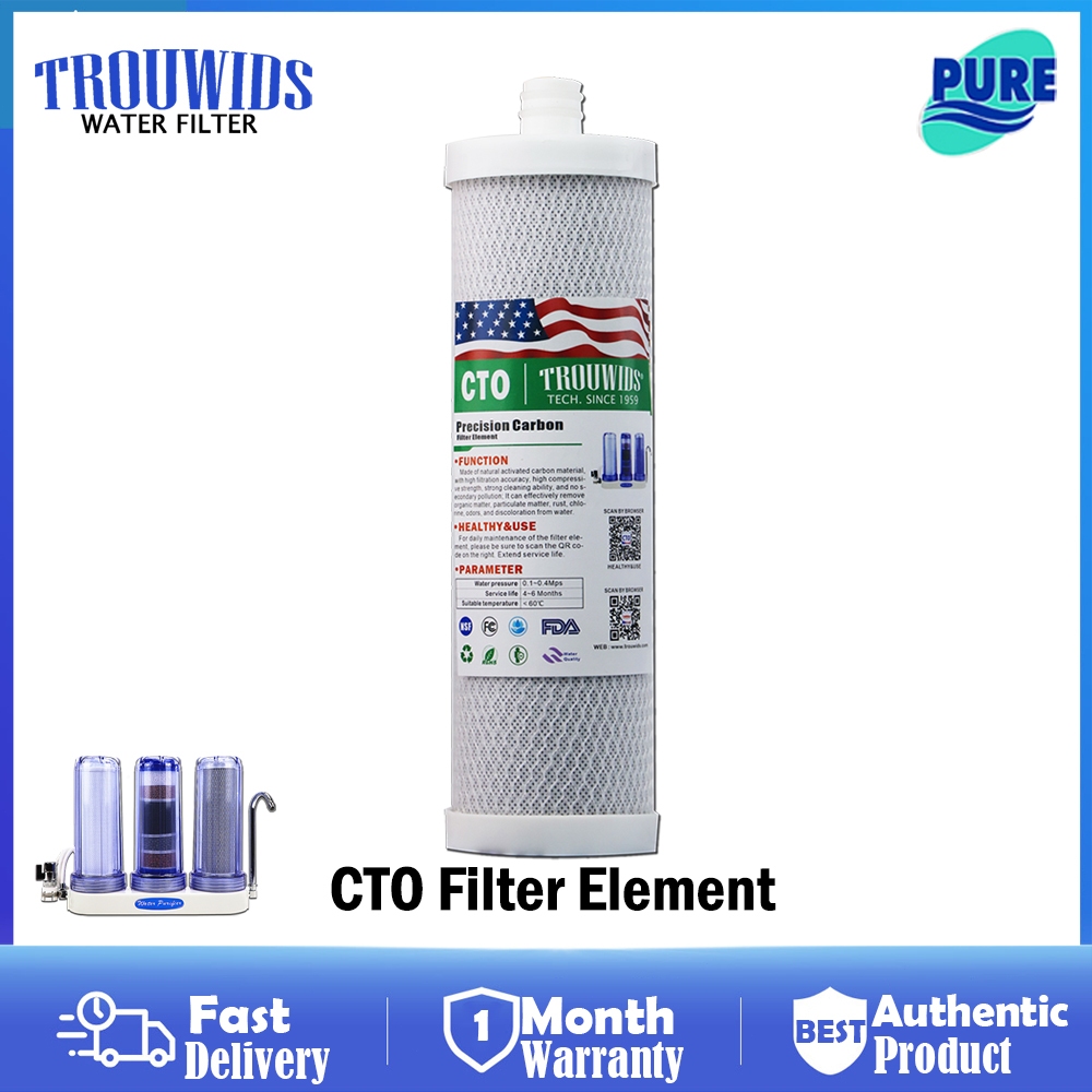 TROUWIDS 10 Inch CTO Upgraded Filter Element Suitable For 3 Stage Water ...