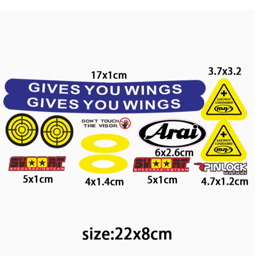 Reflective motorcycle helmet stickers lens decals modified AGV helmet ...