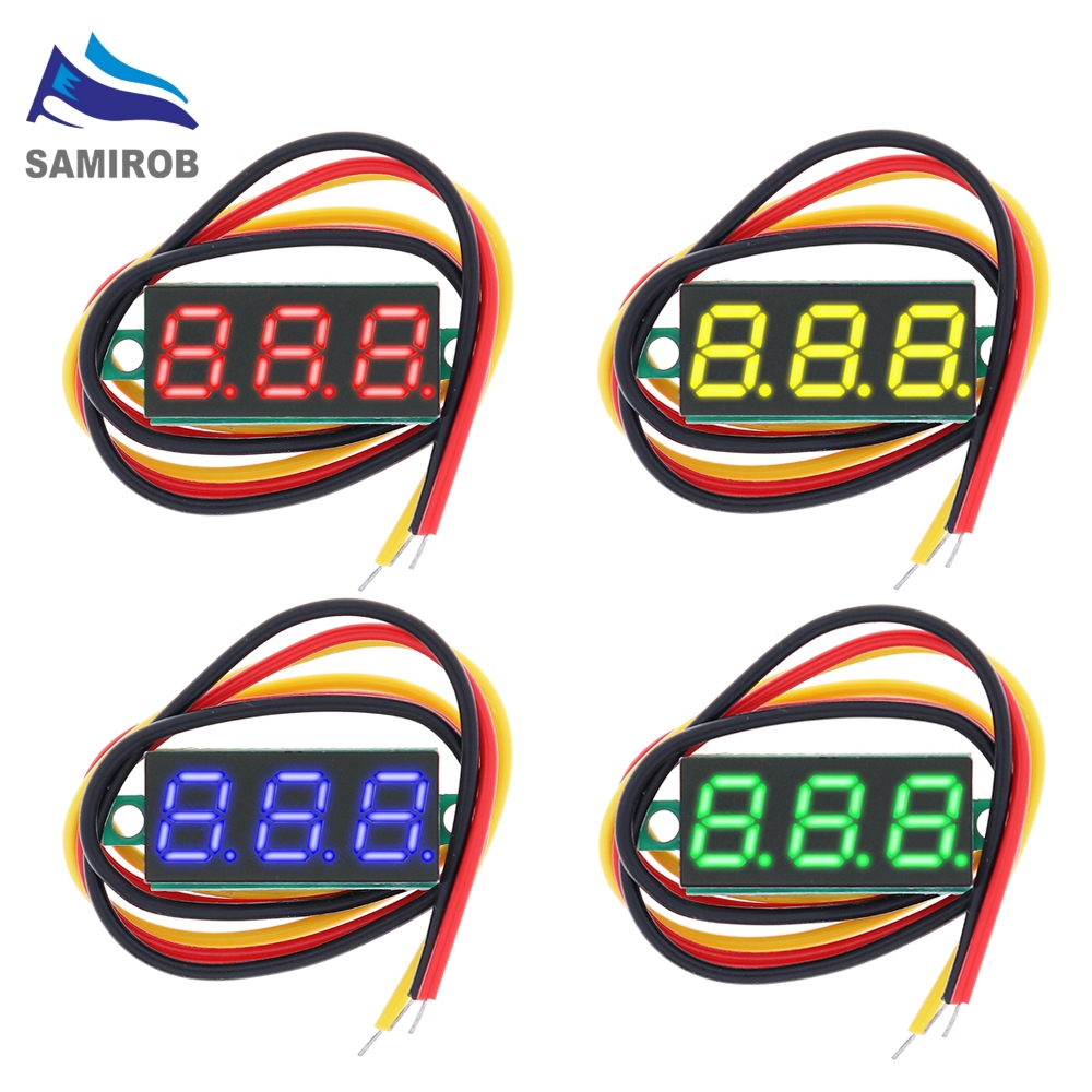 0.28 Inch 2.5V-40V Mini Digital Voltmeter Voltage Tester Meter RED/BLUE ...