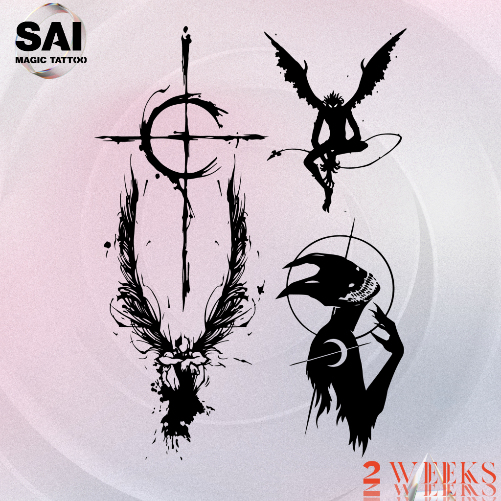 SAI MAGIC TATTOO Lasts to 2 weeks 15CM×11CM Tattoo sticker waterproof ...