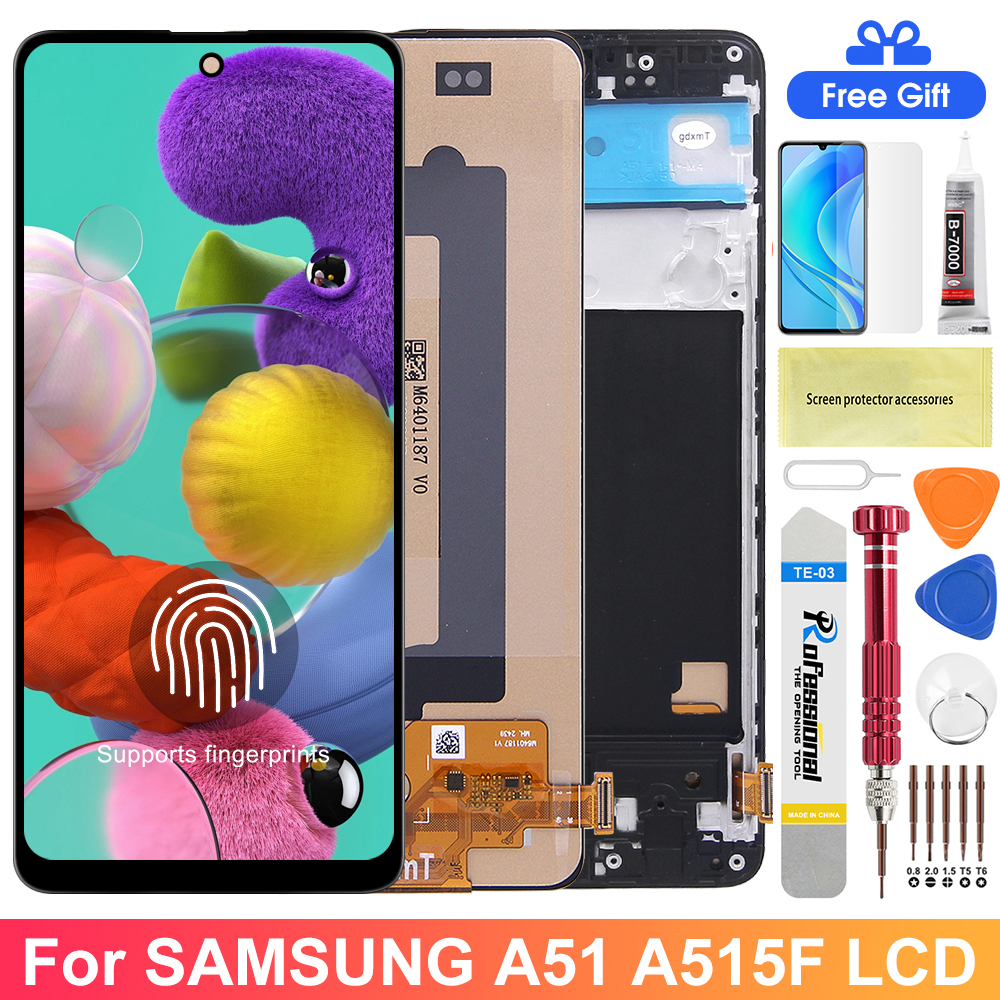 Super AMOLED For Samsung Galaxy A51 A515 LCD Display A515F/DS A515FD A515F LCD Display Touch ...