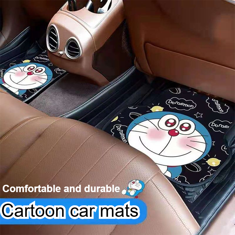 4Pcs Cartoon Pattern Car Floor Mats Universal Washable Car Carpet Non ...