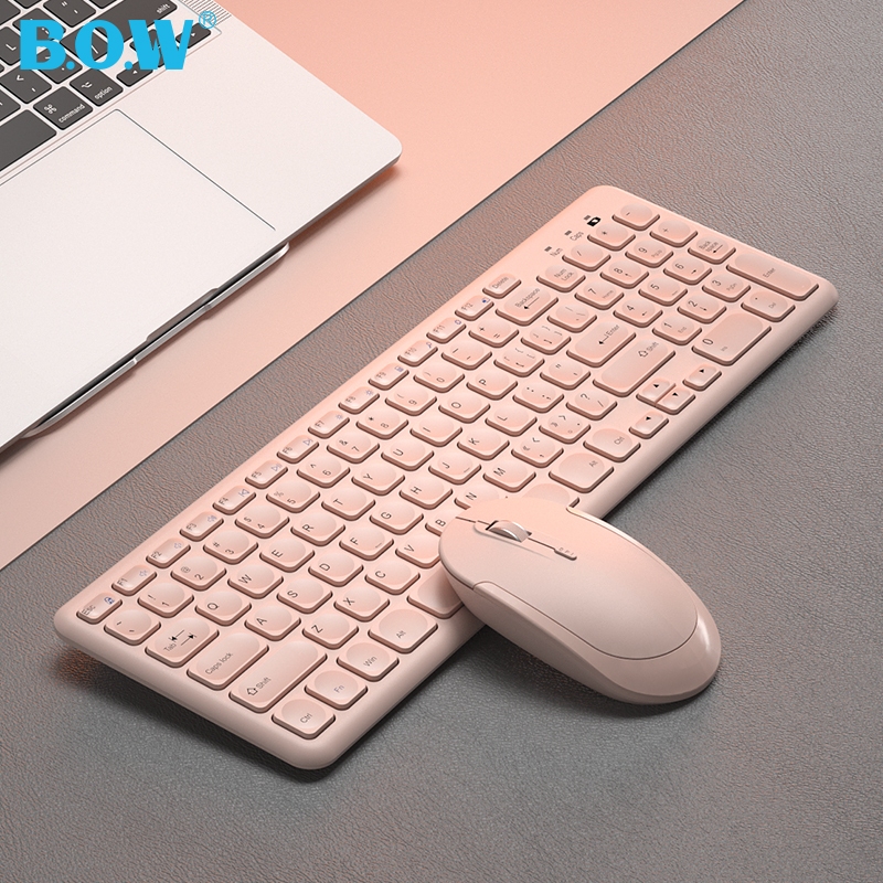 BOW HW256 Wireless Keyboard and Mouse Set Silent Lightweight 2.4G ...
