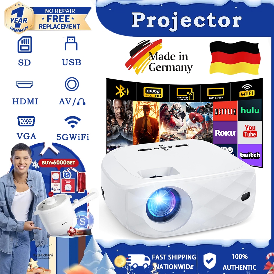 Portable Mini Projector HD 4k Wifi Bluetooth Smart Projector USB Small ...