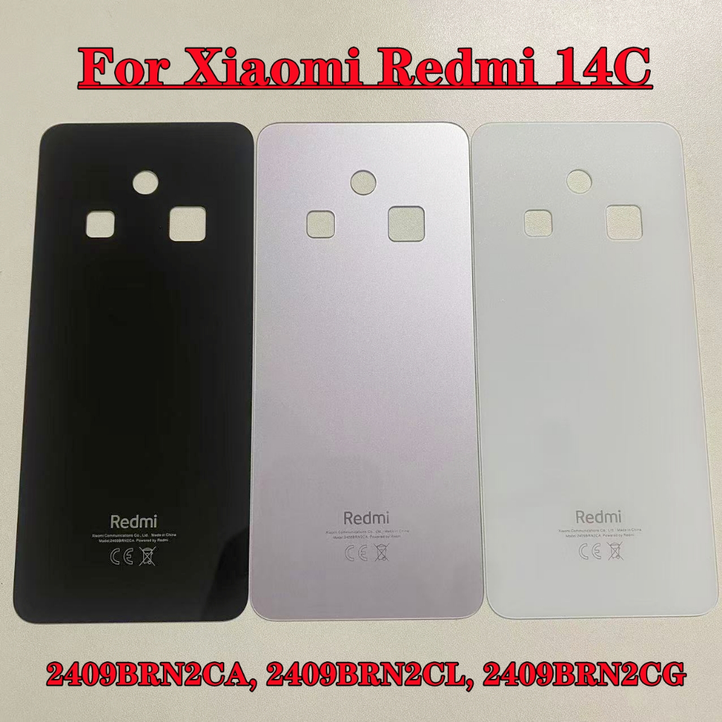 AAA For Xiaomi Redmi 14C Battery Cover Rear Glass Battery Door Housing ...