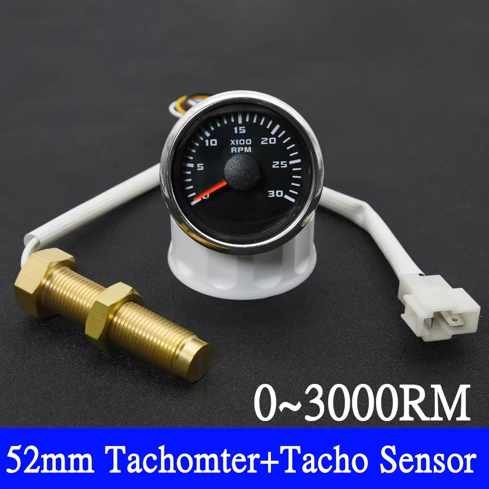 HD 0~3000 RPM 4000RPM 7000RPM 8000RPM 52mm Tachometer +Tacho Sensor Car ...