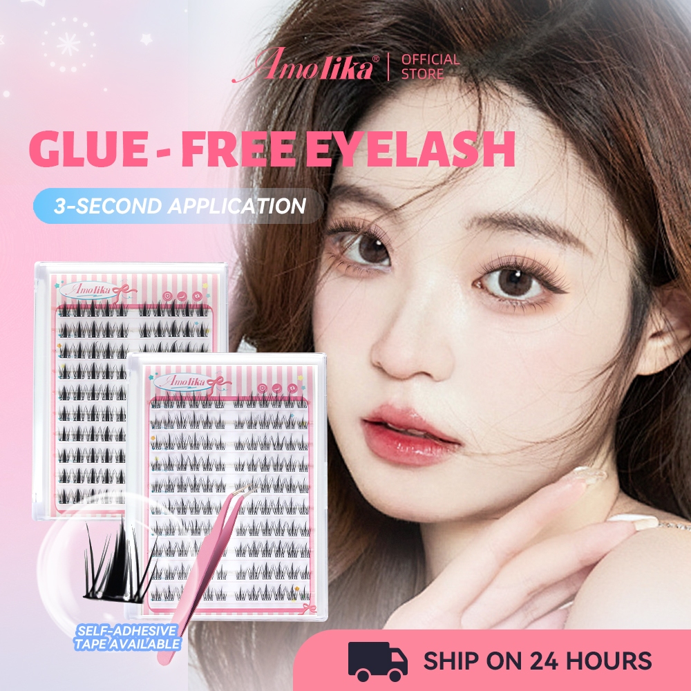 AMOLIKA 120 Pcs large Capacity Lazy Beginner No glue No Removal False ...