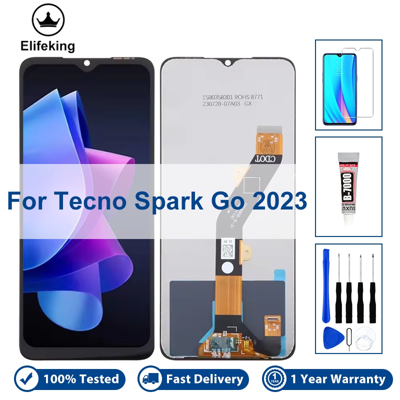 6.6" LCD For Infnix Tecno Spark Go 2023 BF7n Display With Frame Touch Screen Digitizer Assembly ...