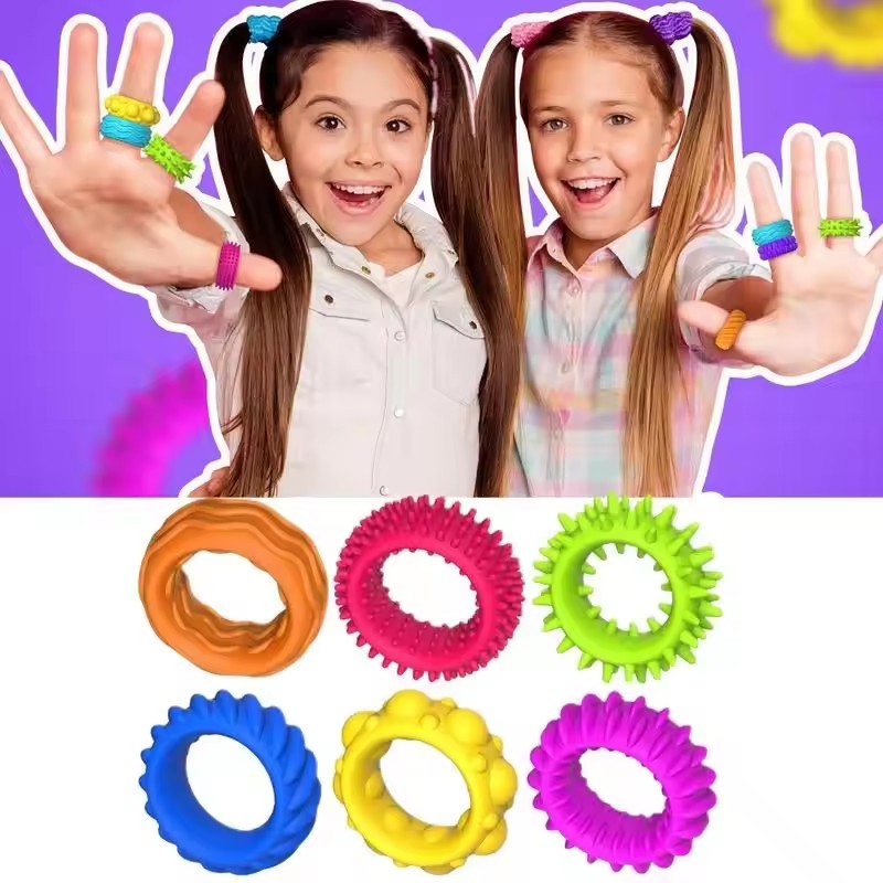 Sensory Rings For Kids Stress Relief Sensory Toys Spiky Sensory Finger ...
