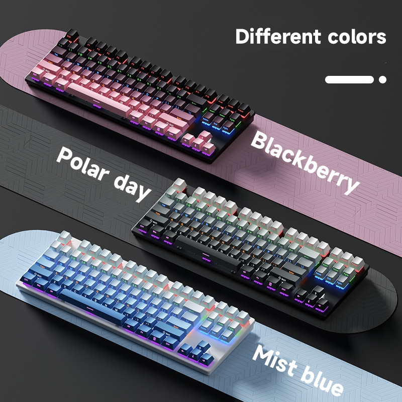 Meta K870 Side Engraved Gradient Mechanical Keyboard with Rainbow Light ...