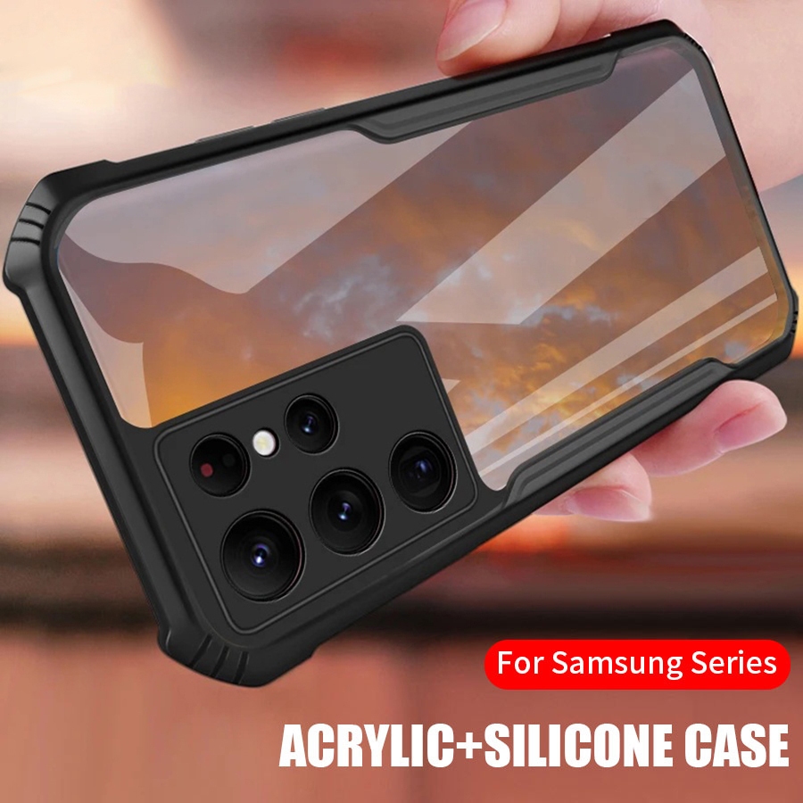 For Samsung Galaxy S10 S20 S21 S22 S23 S24 S25 Plus Note 8 9 10 20 Ultra Transparent Shockproof ...