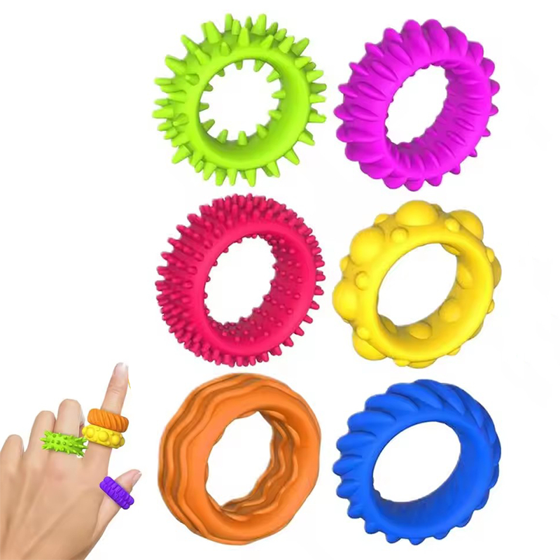 Fidget Toys Sensory Rings for Kids Finger Spinner Rings Texture Stress Toys for Kids Autism ...